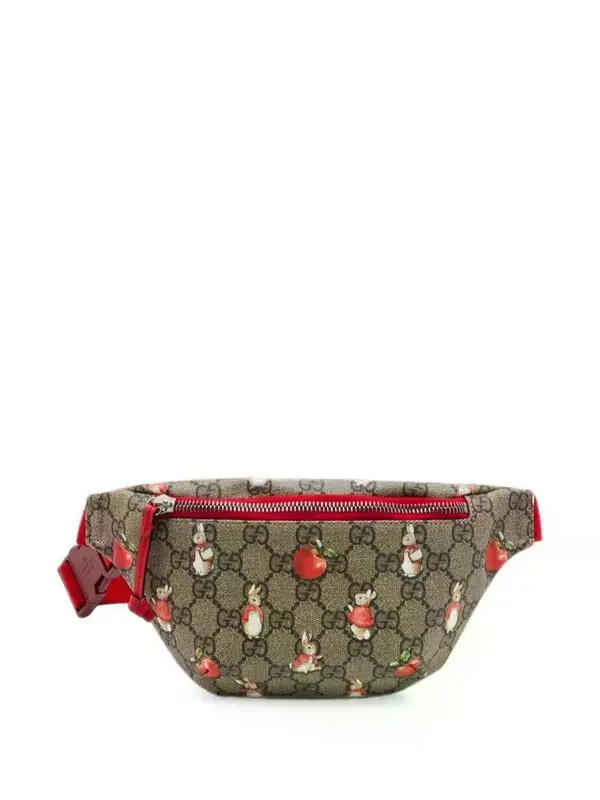 Gucci Gg Supreme Belt Bag With Peter Rabbit Print - Neutrals