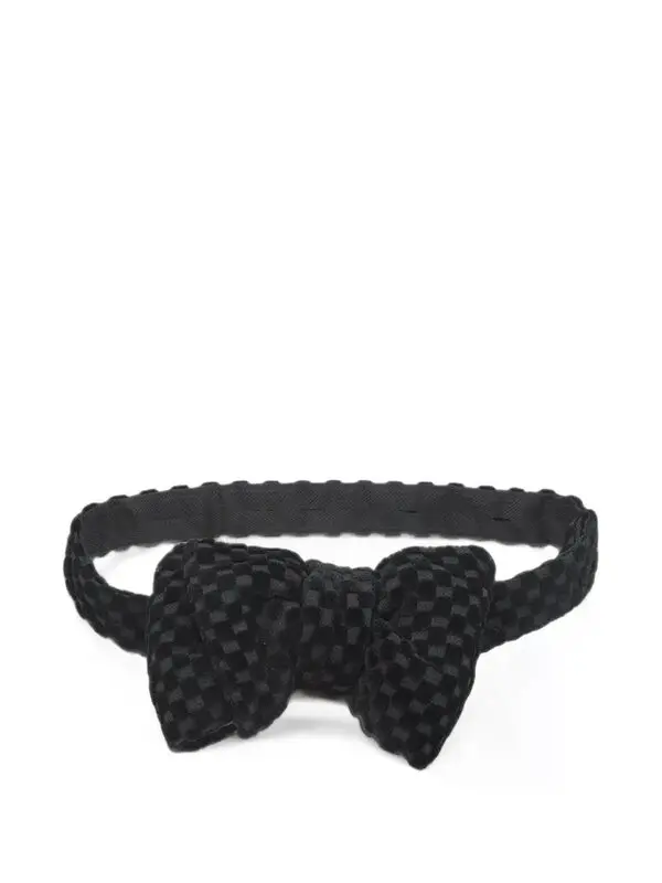 TOM FORD Checkered Velvet Bow Tie - Black