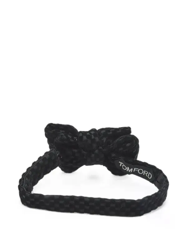 TOM FORD Checkered Velvet Bow Tie