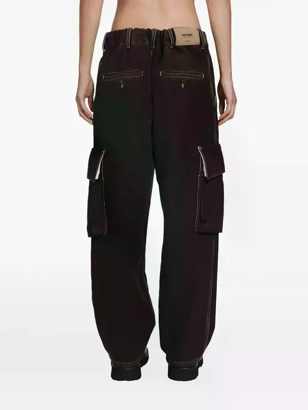 UMA WANG Paxton Contrast-stitch Cargo Pants - Brown