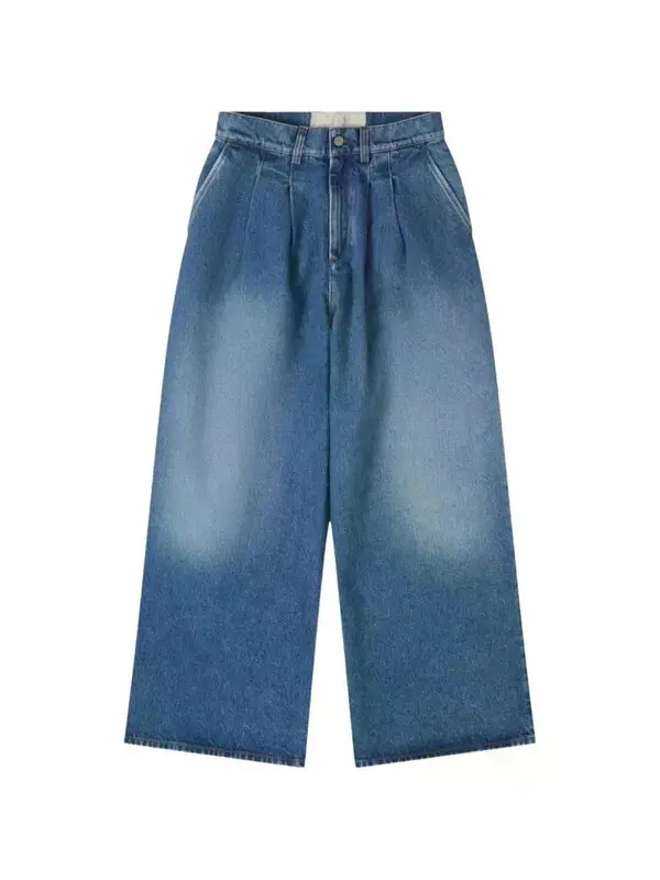 ERL Pleated Wide-leg Jeans - Blue