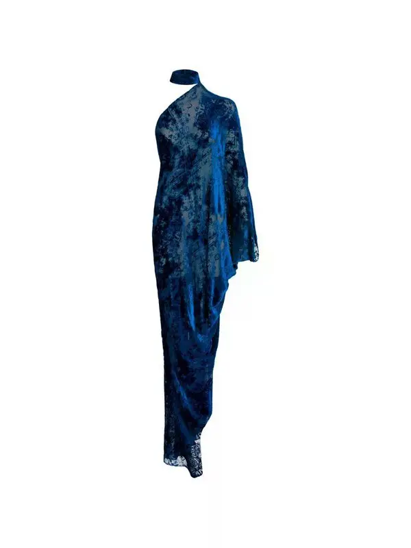 Silvia Tcherassi Anya One-shoulder Maxi Dress - Blue