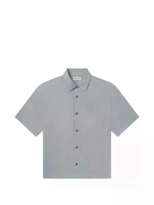 FRAME Short-sleeved Chest-pocket Shirt - Grey