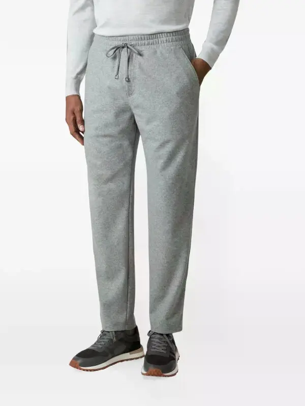 BRETT JOHNSON Drawstring Velvet-texture Track Pants - Grey