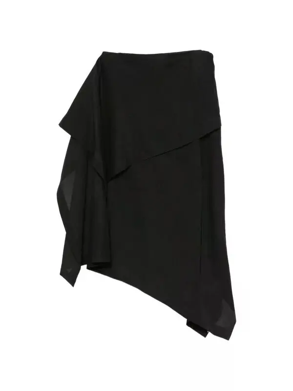 Issey Miyake All Squares Draped Skirt - Black