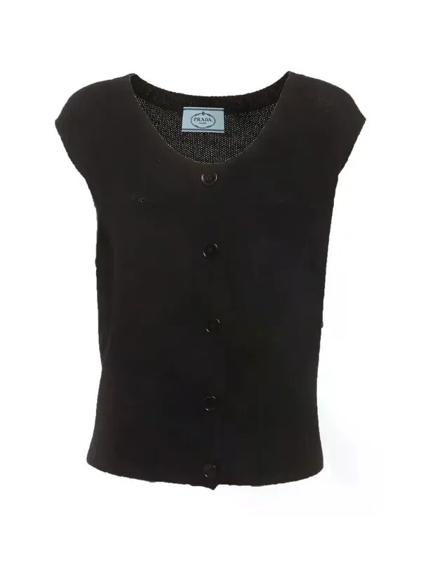 Prada Button-up Sweater Vest - Black