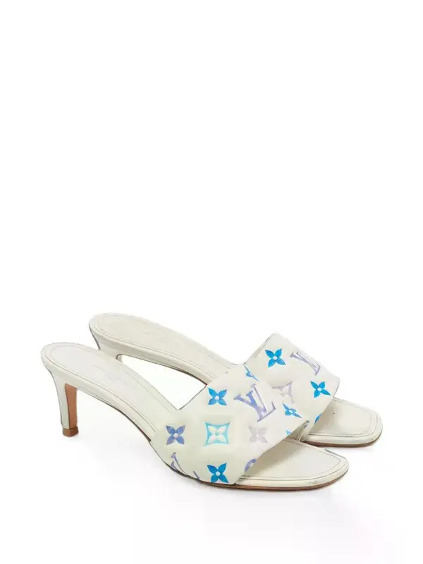 LOUIS VUITTON Revival Monogram Leather Sandals - White