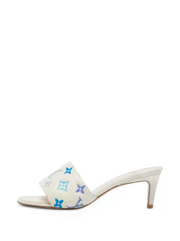 LOUIS VUITTON Revival Monogram Leather Heeled Sandals