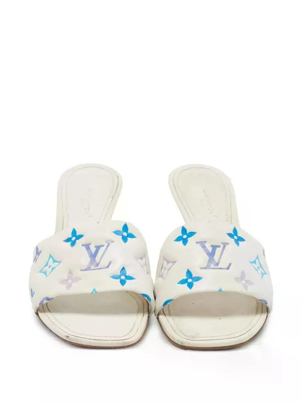 LOUIS VUITTON Revival Monogram Leather Heeled Sandals