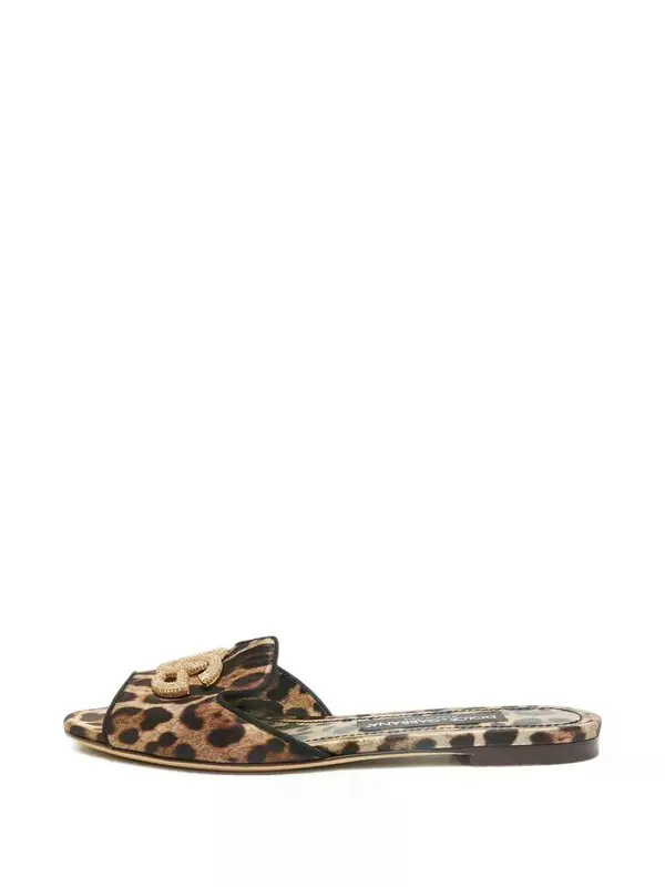 Dolce & Gabbana Dg Leopard-print Sandals - Brown