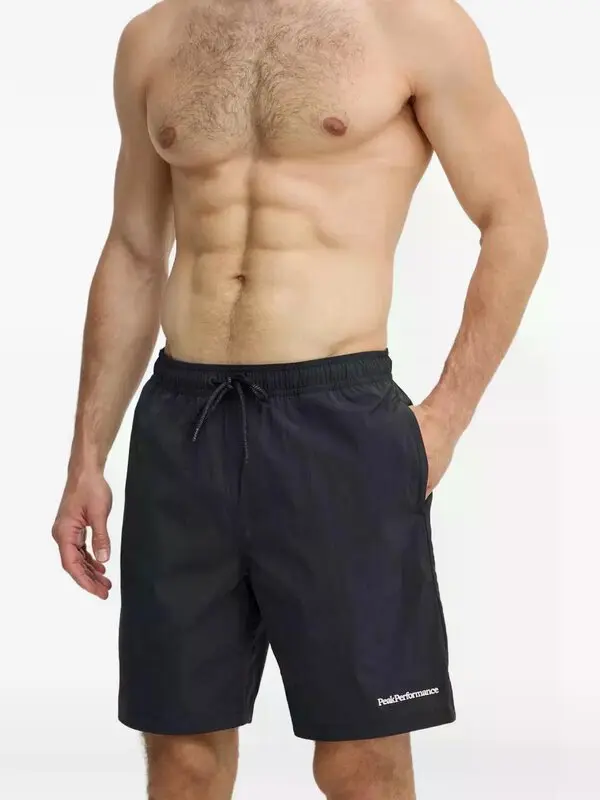 PEAK PERFORMANCE Logo-embroidered Drawstring Swim Shorts - Black