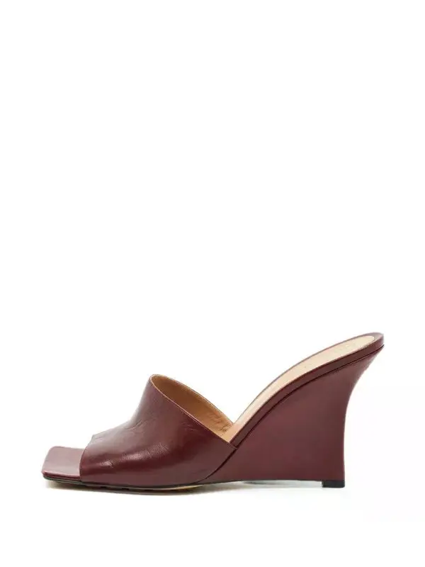 Bottega Veneta Square-toe Wedge Sandals - Red