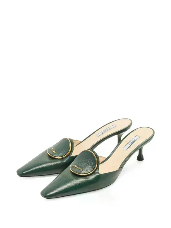Prada Pointed-toe Leather Mules