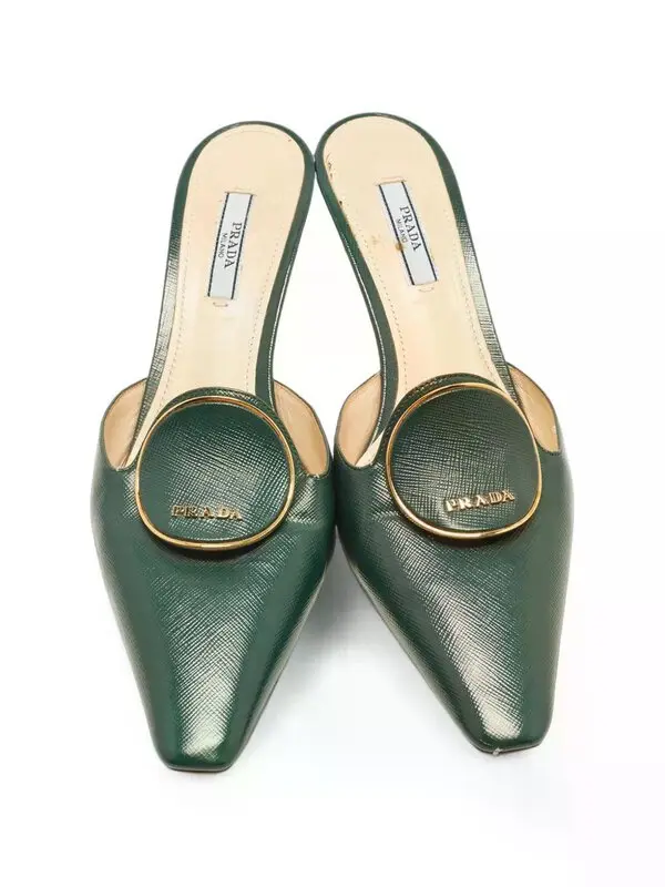 Prada Pointed-toe Leather Mules