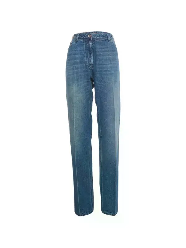 Versace Medusa Detail Straight-leg Jeans - Blue