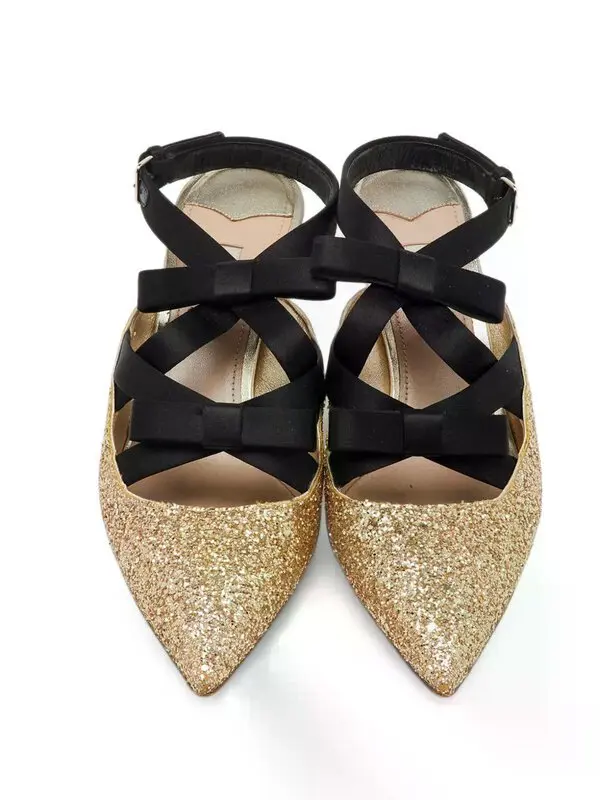 Miu Miu Bow-embellished Pointed-toe Mules