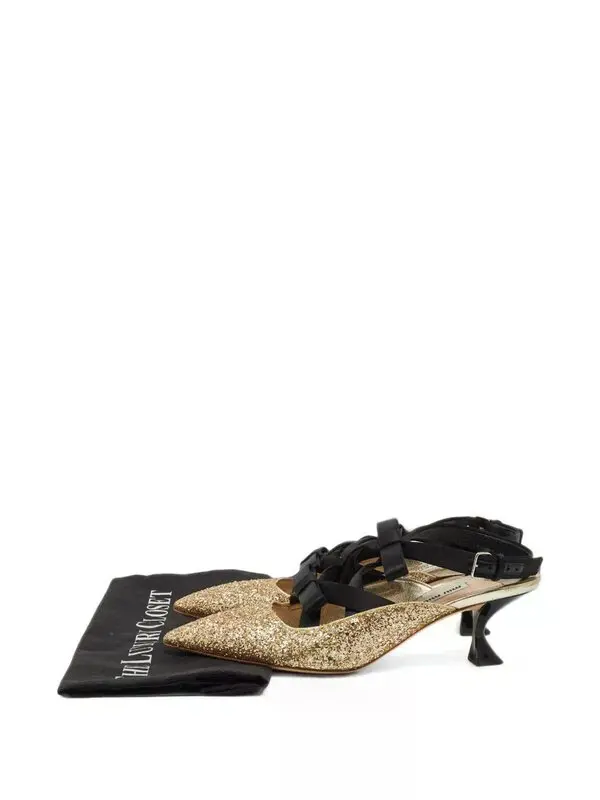 Miu Miu Bow-embellished Pointed-toe Mules