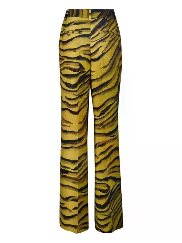 PAULA Animal-print Tailored Trousers - Yellow