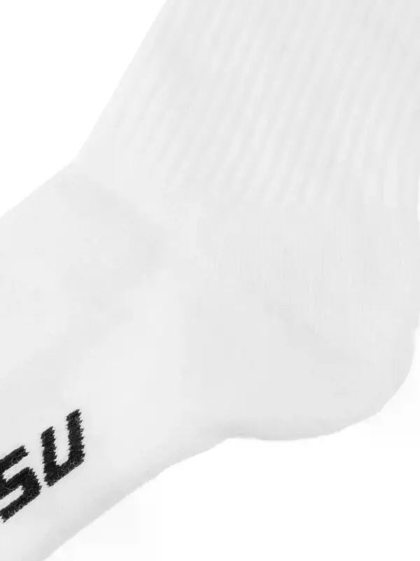 EVISU Crew Socks With Seagull Embroidery - White