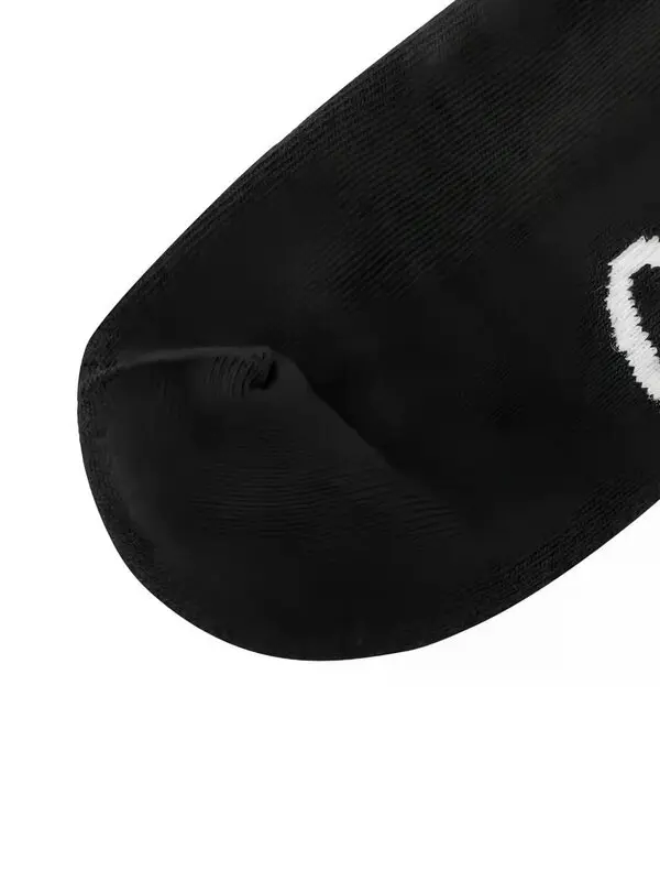 EVISU Logo-intarsia Ribbed-knit Socks
