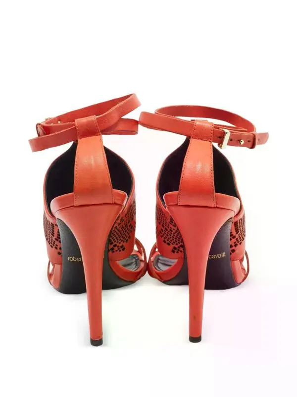 Roberto Cavalli Laser-cut Ankle-strap Sandals - Orange