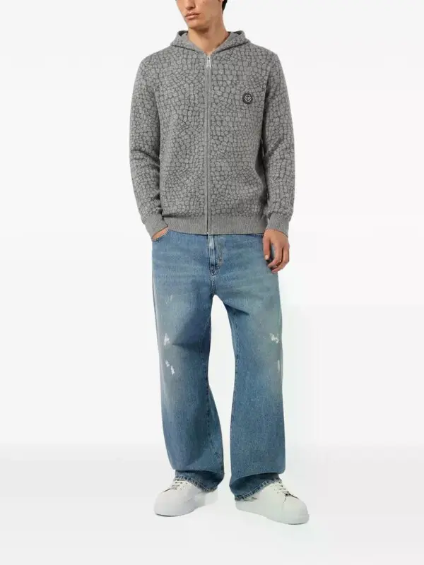 Philipp Plein Wool Cashmere Zip Hoodie