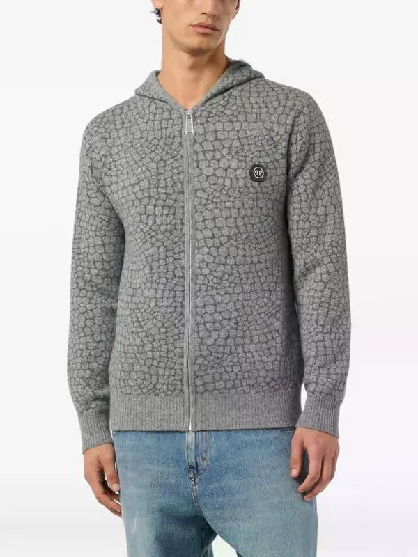 Philipp Plein Wool Cashmere Zip Hoodie