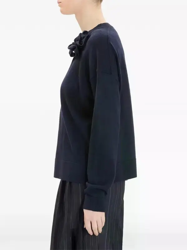High Quick-step Floral-appliqué Sweater