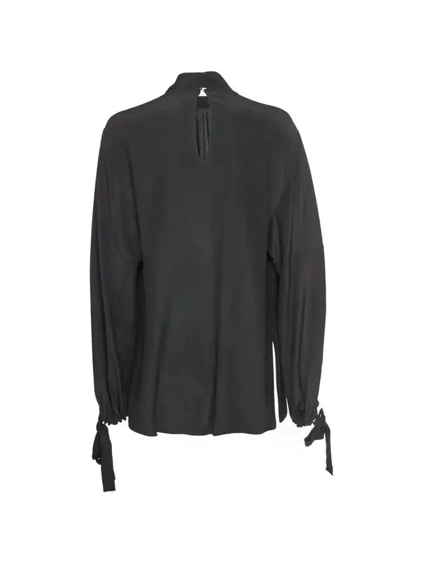 Prada Gathered Neck-tie Blouse