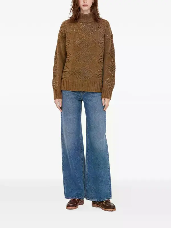 Liu Jo Turtleneck With Pearls And Openwork