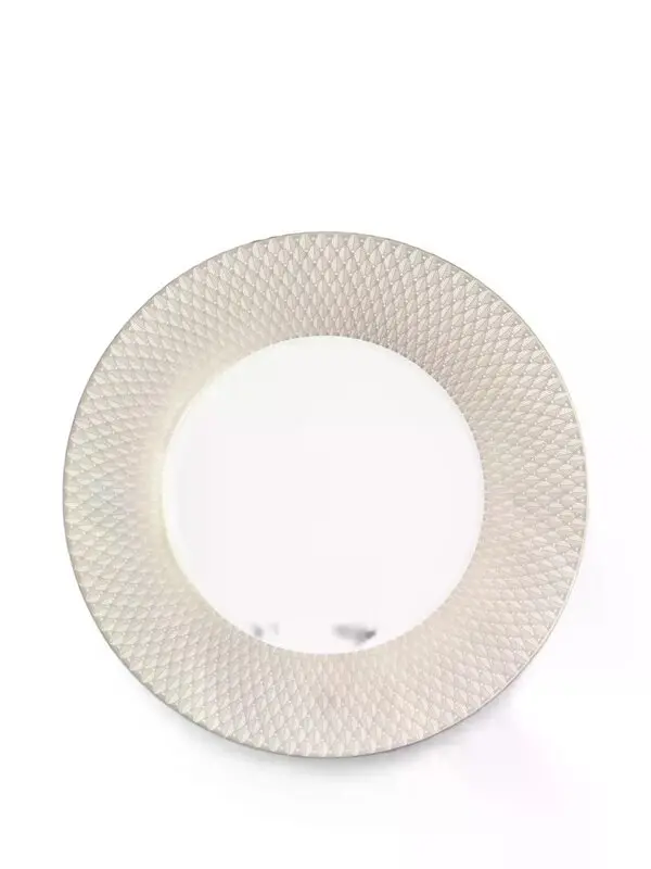 Christofle Leaf-motif Porcelain Plate - White