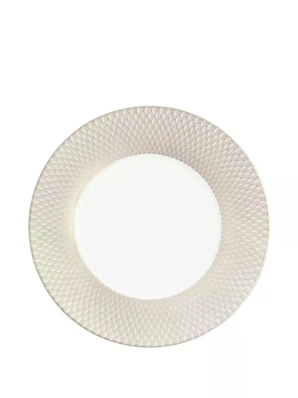 Christofle Leaf-motif Porcelain Plate - White