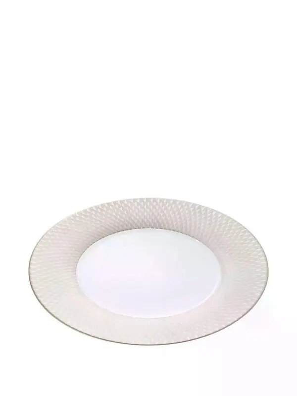 Christofle Leaf-motif Porcelain Plate - White