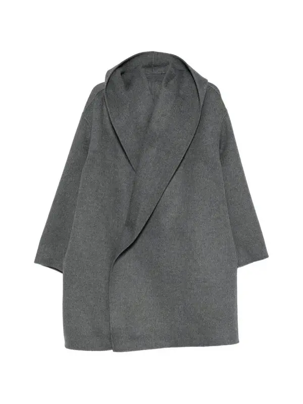 TOTEME Oversized Hooded Shawl Lapel Coat - Grey
