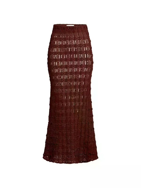 Silvia Tcherassi Ciji Textured-knit Maxi Skirt - Brown