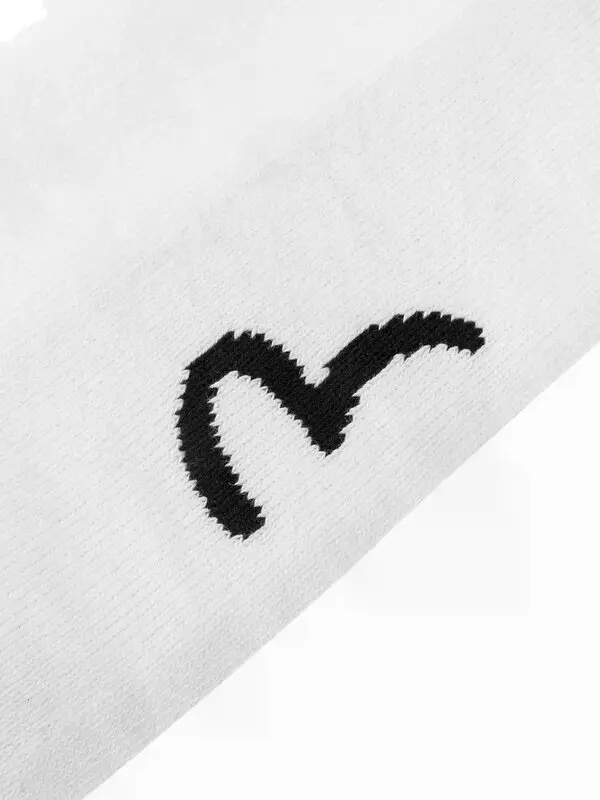 EVISU Logo-intarsia Ribbed-knit Socks