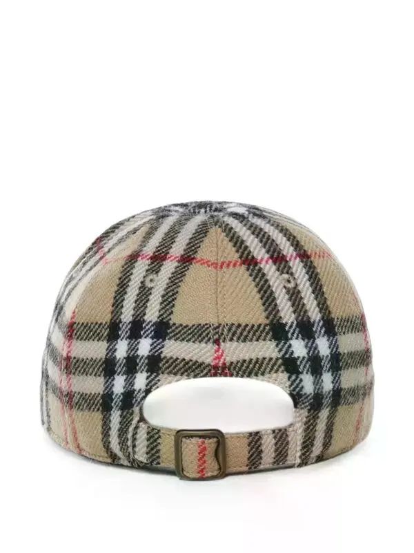 Burberry Check Wool Baseball Cap - Neutrals
