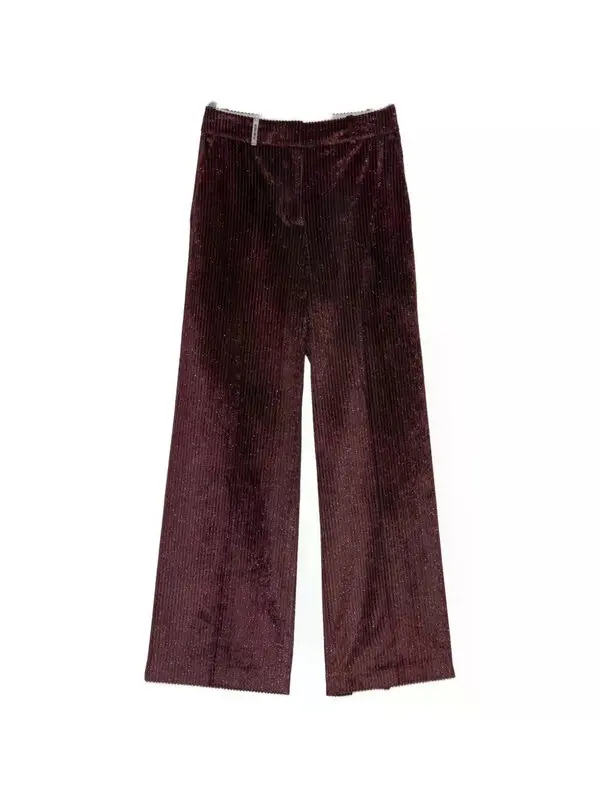 Peserico Glitter-effect Corduroy Straight Trousers - Purple