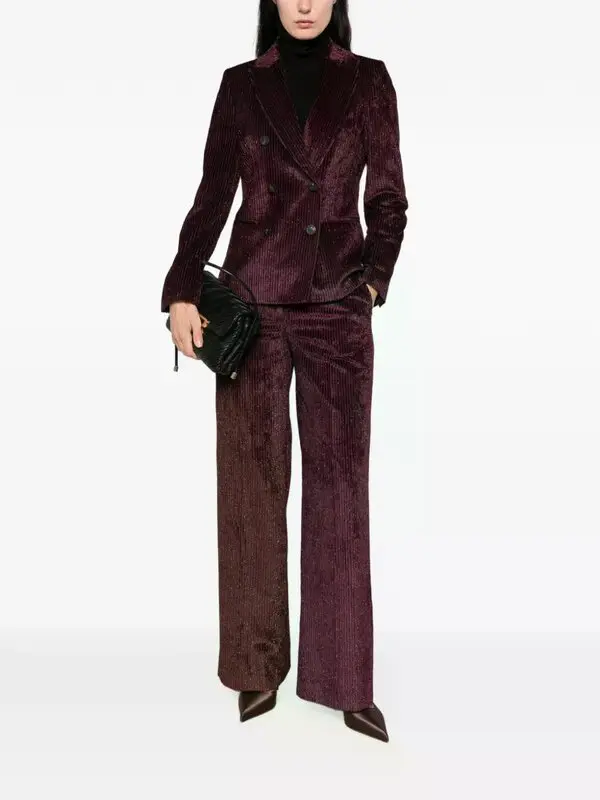 Peserico Glitter-effect Corduroy Straight Trousers
