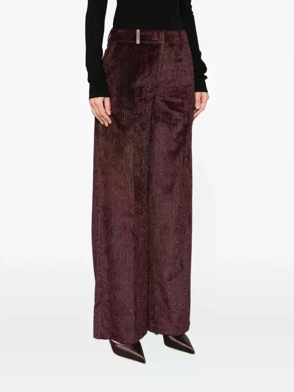 Peserico Glitter-effect Corduroy Straight Trousers