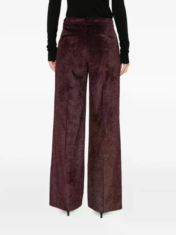 Peserico Glitter-effect Corduroy Straight Trousers