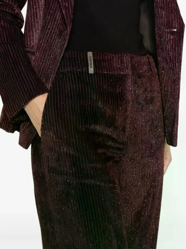 Peserico Glitter-effect Corduroy Straight Trousers