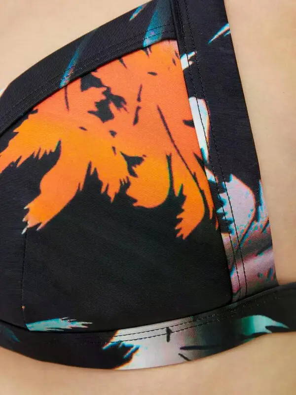 P.E Nation Tropical Print Bikini Top And High-waisted Bottoms