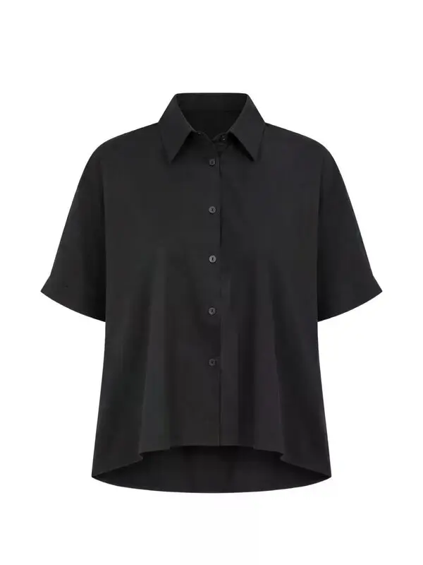 Max Mara Short-sleeve Drop-shoulder Shirt - Black