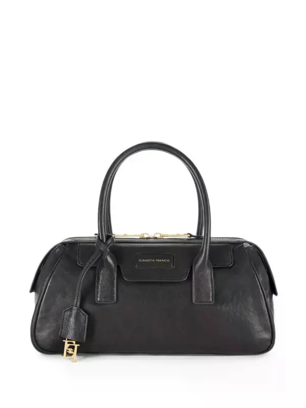 Elisabetta Franchi Small Boston Bag In Nappa Leather - Black