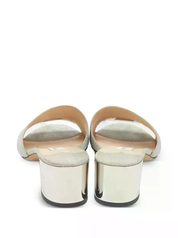 JIMMY CHOO Joni Glitter Block Heel Sandals