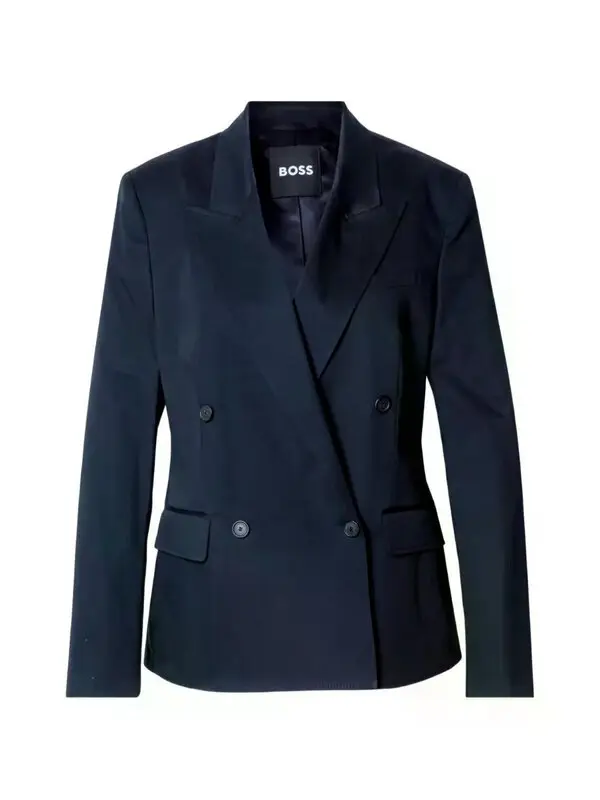 BOSS Jaleto Double-breasted Peak-lapel Blazer - Blue