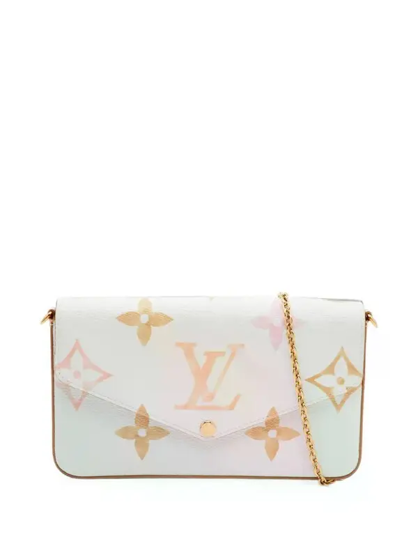 LOUIS VUITTON Pochette Félicie Monogram Giant Watercolor Clutch Bag - White
