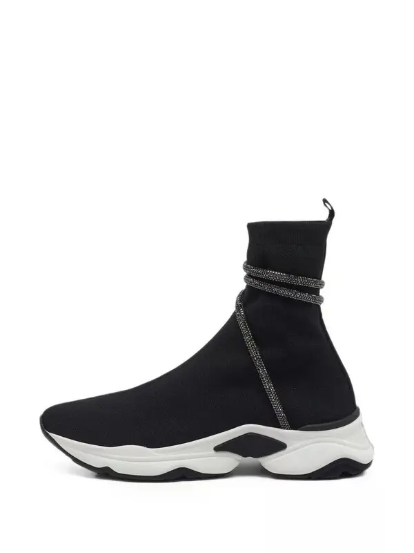 Rene Caovilla Cleo Crystal-embellished Sneakers - Black
