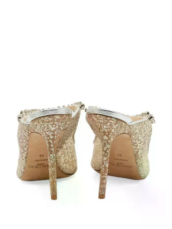 JIMMY CHOO Bing Crystal-embellished Mules - Neutrals